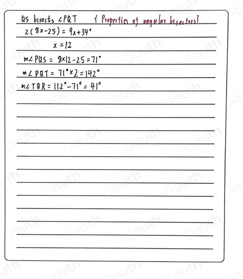 Solved 9 1f Overline Qs Bisects ∠ Pqt M∠ Sqt8x 25circ M∠ Pqt9x