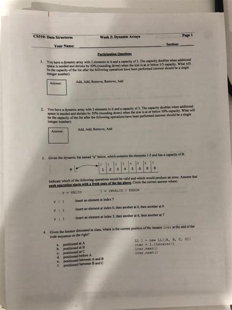 CS Data Structures Week Dynamic Arrays Page Chegg