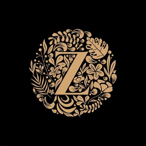 Premium Vector Elegant Luxury Letter Z Circle Floral Flowers