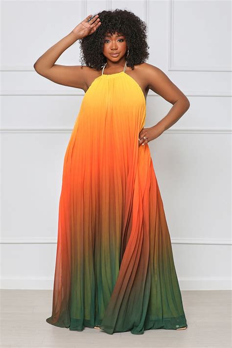 Curvy Summer Heat Ombre Maxi Dress Lillys Kloset Maxi Dress Ombre