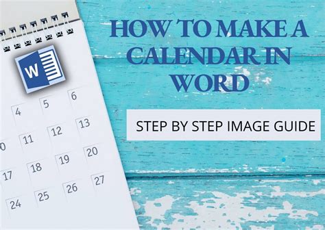 How To Create A Calendar In Microsoft Word Step By Step Guide