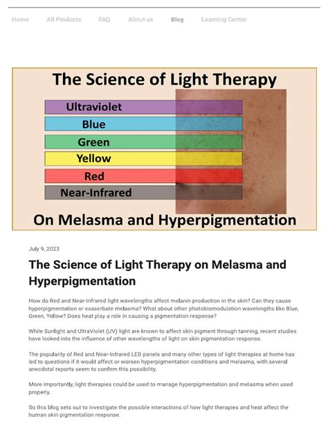 The Science Of Light Therapy On Melasma And Hyperpigmentation Gembared Pdf