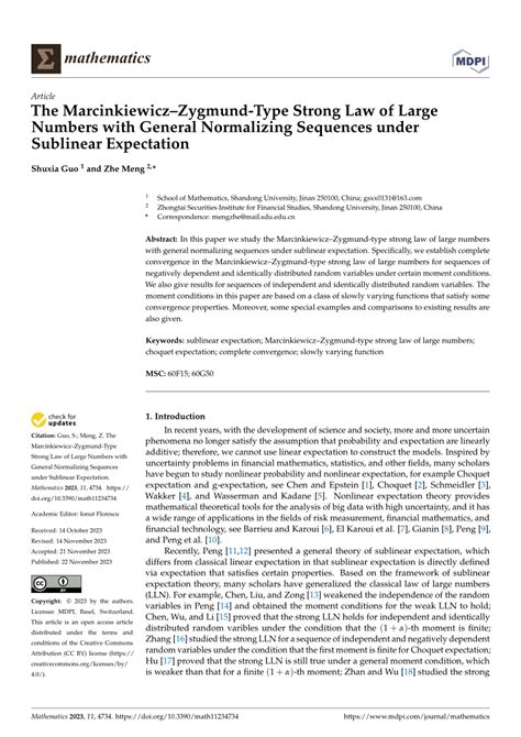 Pdf The Marcinkiewicz Zygmund Type Strong Law Of Large Numbers With General Normalizing