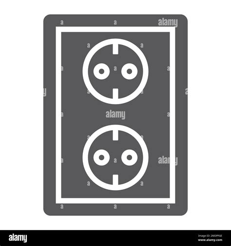 Socket Glyph Icon Electricity And Voltage Power Sign Vector Graphics