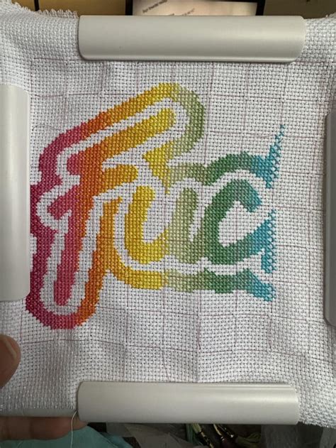 Wip Lisa Frank Inspired Explicative Rcrossstitch