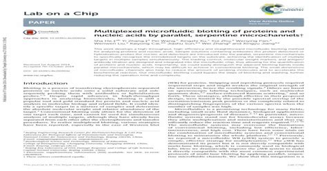 Multiplexed Microfluidic Blotting Of Proteins And Nucleic Acids By Parallel Serpentine