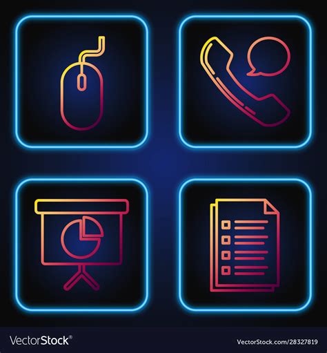 Set Line File Document Presentation Financial Vector Image