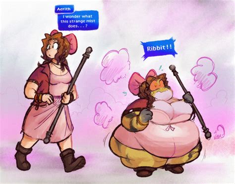 Rule 34 Aerith Gainsborough Anthro Brown Hair Chubby Chubby Anthro Chubby Female Cleavage
