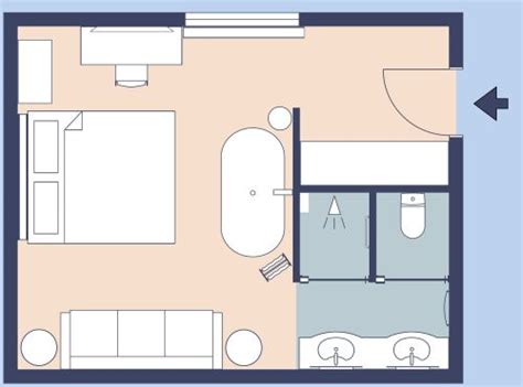 Luxury Hotel Room Floor Plan With Twin Beds