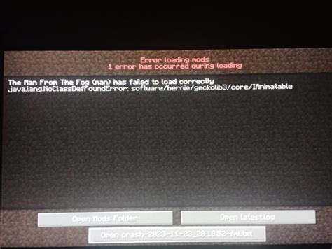 Ответы Mail Ошибка в Minecraft