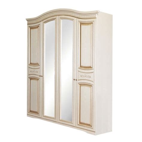 Шафа розстібна у вітальню спальню передпокій Ніколь 4Д ДСП білий МДФ біле дерево патина Світ