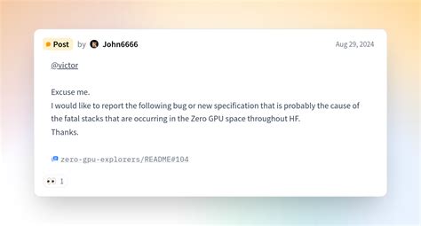 John On Hugging Face Victor Excuse Me I Would Like To Report