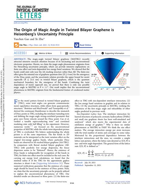 Gao Zhu 2021 The Origin Of Magic Angle In Twisted Bilayer Graphene Is