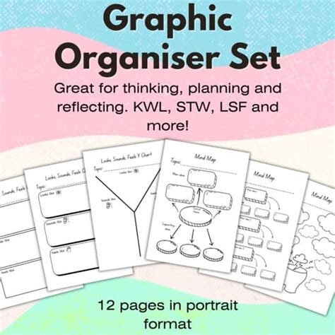 12 Printable Thinking Chartsgraphic Organisers Kwl Lsf Stw Mind Maps