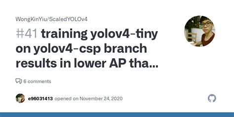 Training Yolov4 Tiny On Yolov4 Csp Branch Results In Lower Ap Than Darknet Version · Issue 41