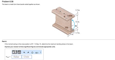 Solved Problem The Beam Is Made From Three Boards Chegg Com