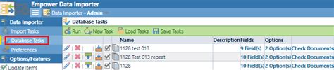 Database Tasks Empower Help