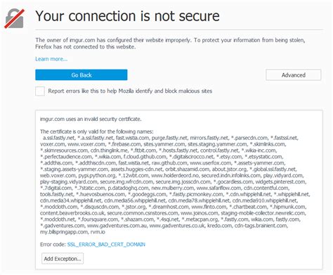 Imgur Ssl Certificate Mismatch Routages