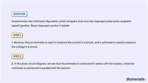 Solved Amperemeter Dan Voltmeter Digunakan Untuk Mengukur Kuat Arus Dan Tegangan Pada Suatu