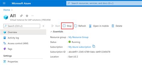 Start And Stop Sap Systems Instances And Hana Database Microsoft Learn