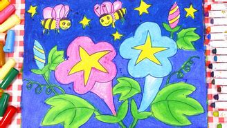 牵牛花爬上墙的儿童画 牵牛花儿童画 儿童牵牛花简笔画图片 第2页 大山谷图库