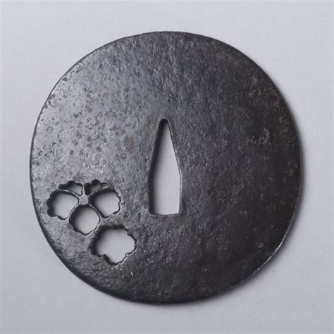 Paulownia Openwork Sword Guard 163g With Wooden Box Japan Edo