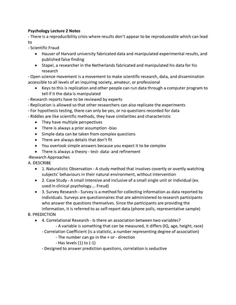 Psychology Lecture 2 Notes Warning Tt Undefined Function 32 Psychology Lecture 2 Notes