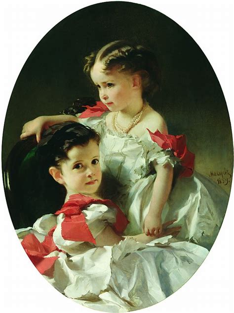 Portrait Of Maria And Sofia Perovsky Vintage Artwork By Ivan Makarov
