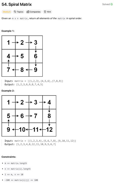 problem of the day spiral matrix coding chronicles navigating the
