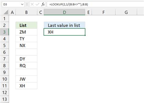 Find Last Value In A Column