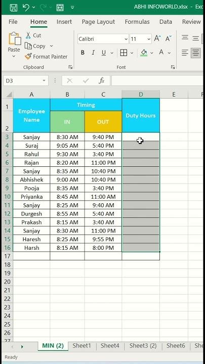 Mod Function To Calculate The Working Hours In Excel Excelshorts