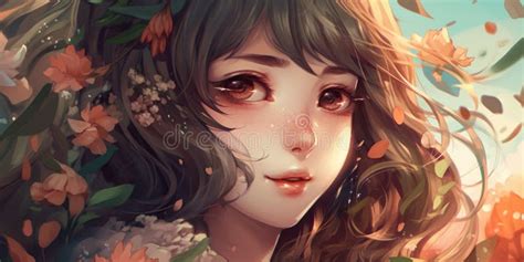 Leroina Delle Ragazze In Un Bellissimo Ambiente Magico Illustrazione