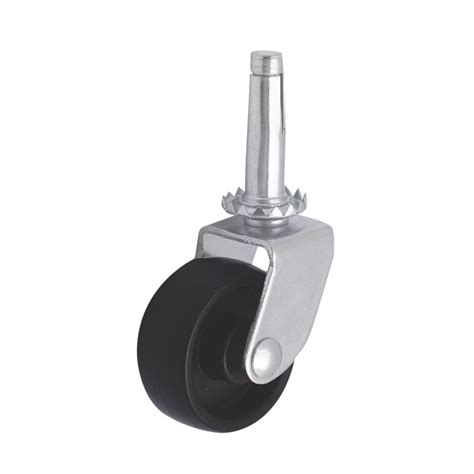 Essentials Swivel Castor Stem 40mm Black Screwfix