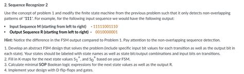 Sequence Recognizer 2use The Concept Of Problem 1