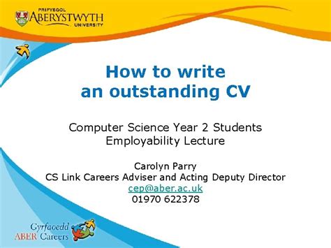 How To Write An Outstanding CV Computer Science