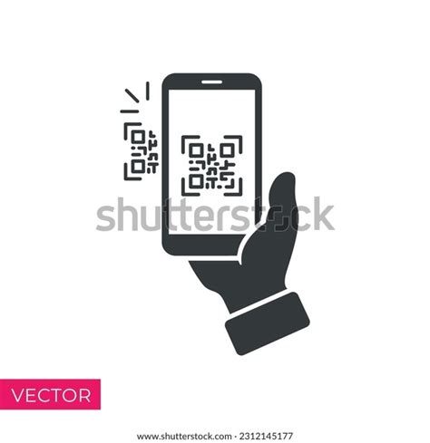 Scan Qr Code Icon Payment Hand Stock Vector Royalty Free 2312145177 Shutterstock