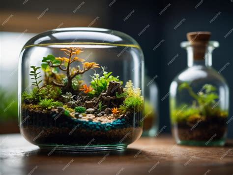 Premium Photo Mini Ecosystem In A Bottle