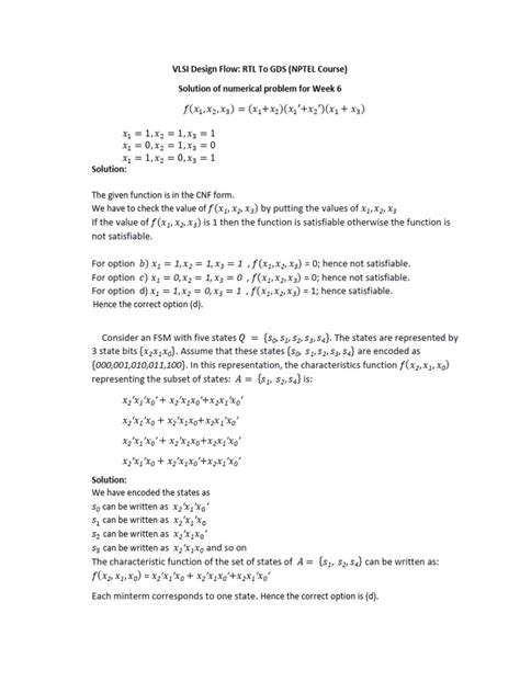 Vlsi W6 Solutions Pdf