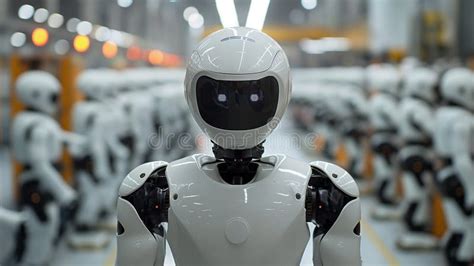 Humanoid Robot Assisting Workers Stock Image Image Of Office