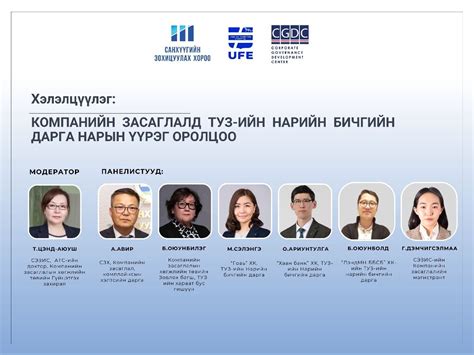 Компанийн Засаглалын Хөгжлийн Төв Санхүүгийн Зохицуулах Хороо болон СЭЗИС н Ахисан Түвшний