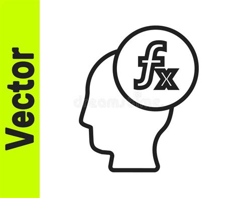 Black Line Function Mathematical Symbol Icon Isolated On White Background Vector Stock Vector