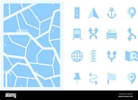 Navigation Road Direction Signs Arrows Point Marks For Maps Travellers Symbols Way Pin