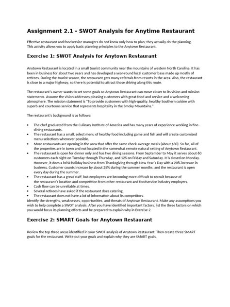 assignment 2 1 1 pdf restaurants cooking