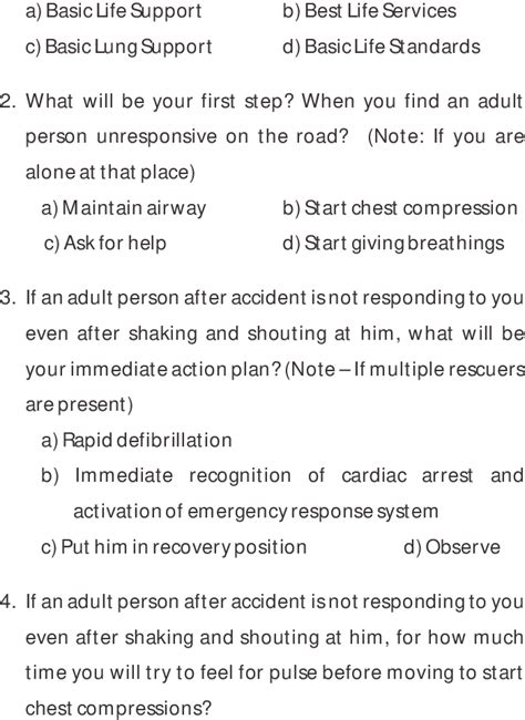 Basic Life Support Test Questions And Answers At Isabella Embry Blog