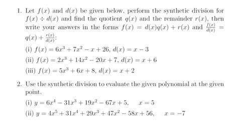 Solved 1 Let F X And D X Be Given Below Perform The Chegg Com
