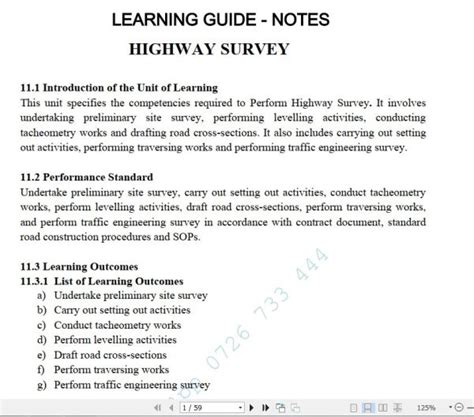 Highway Survey Learning Guide Pdf Notes Tvet Cdacc Level 6 Cbet Pdf Notes