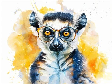 Inspiring Illustration Of A Lemur Wearing Sunglasses Illustrations For