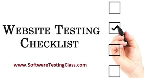 Complete Checklist For Website Testing Software Testing Class