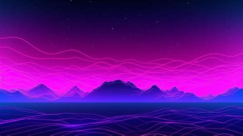 Fondo De Cielo De Resplandor De Neón Con Color Violeta Foto Premium