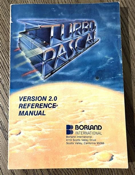 Vintage Turbo Pascal Version 20 Reference Manual Borland International